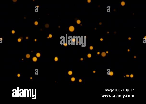 Loop Motion Graphics Of Glow Orange Bokeh Particles Flow Up On Black Abstract Background