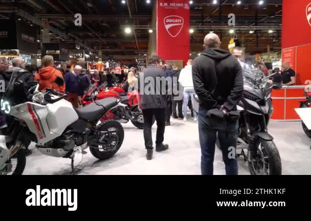 HELSINKI, FINLAND - FEB 03, 2023: Ducati Pavilion. Motorcycles, mopeds ...