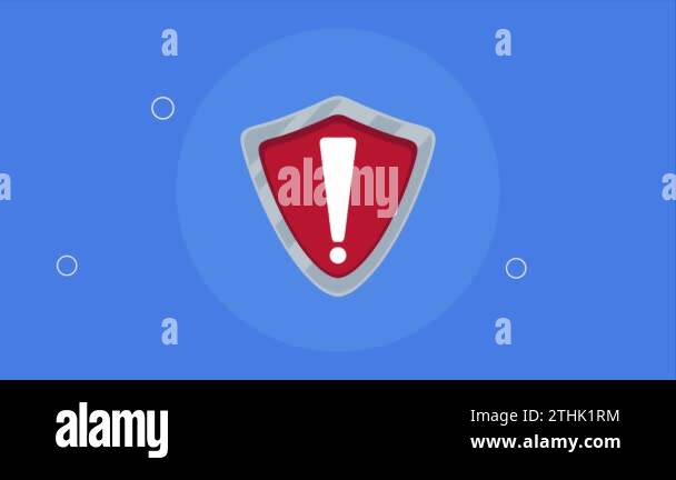 shield with alert symbol animation ,4k video animated Stock Video ...