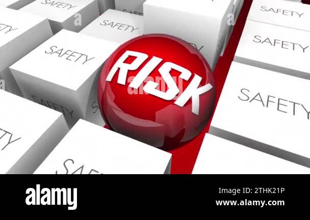 Risk Vs Safety Risky Behavior Danger Warning Secure Security 3d Animation Stock Video Footage ...