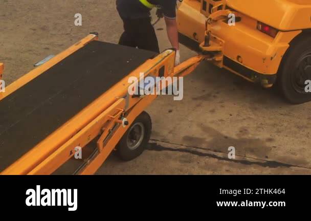 Cargo conveyor of bulk cargo loader Stock Video Footage - Alamy