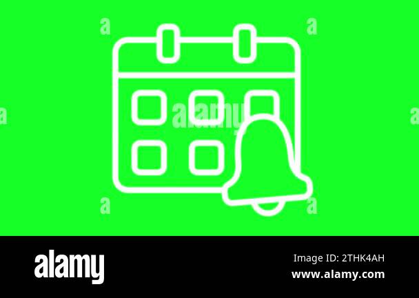 Animated calendar white line icon. Schedule notification. New update ...