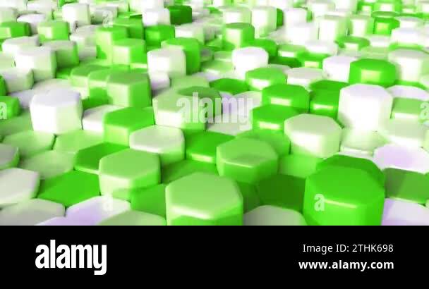 Abstract hexagons random motions background, 3d render. Looping Background of Animated Hexagons ...