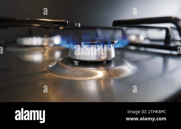 Gas burner. Seamless loop. Natural gas burning on kitchen gas stove ...