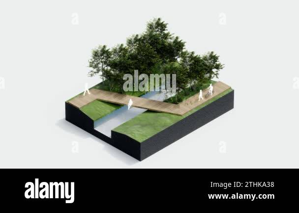 environment isometric park nature. isometric environmental sustainable landscape forest with ...