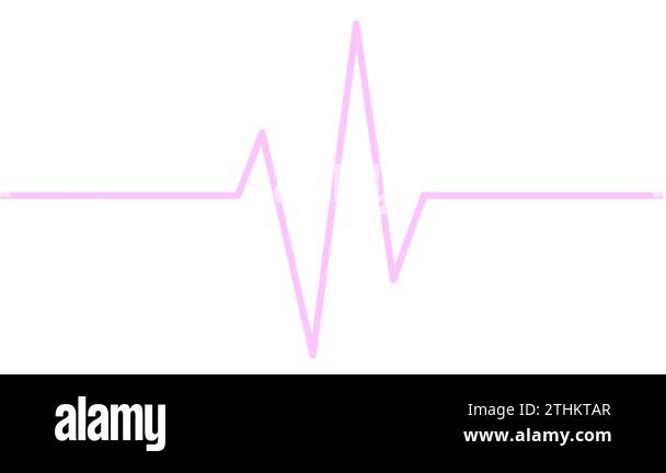 Animated Pink Line Of Electrocardiogram Linear Symbol Of Pulsating