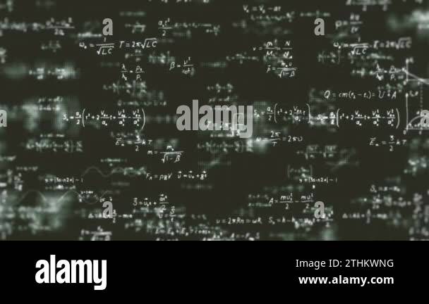 Mathematics Equations And Formulas On Blackboard/ 4k animation of an ...