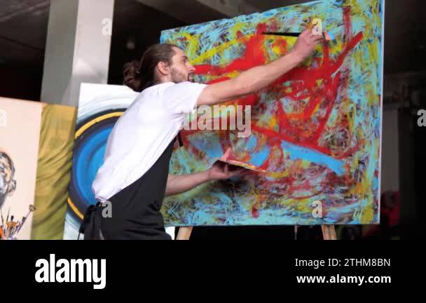 Contemporary artist with specialization in abstract art using brushes ...