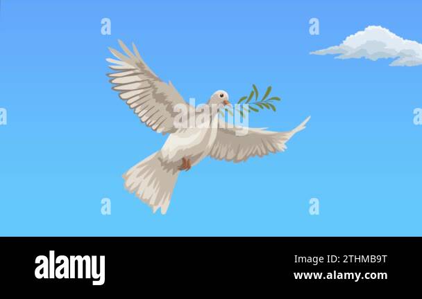 international peace day animation with dove flying ,4k video animated ...