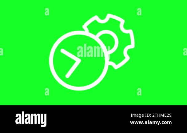 Animated operation white line icon. Processing time. Wait-animation ...