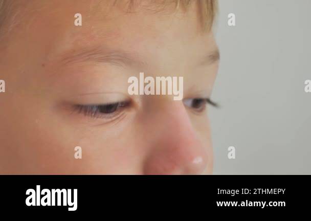 Beautiful Child Looking at the Camera. Portrait of a Little Cute Boy Face. Close-Up Boys Brown ...