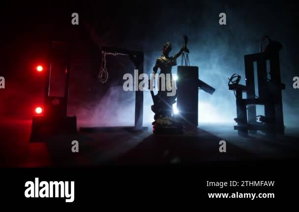 Legal law or crime and execution concept. Death penalty miniatures on ...