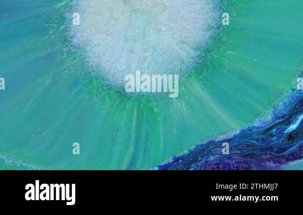 Abstract liquid art background, metallic sparkling purple turquoise ...