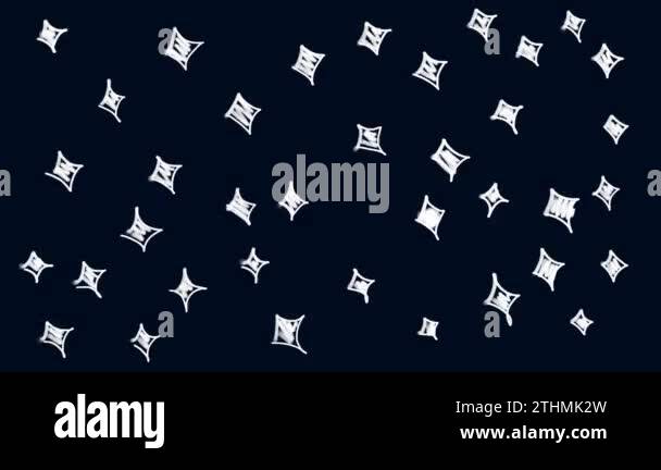 Animation of the doodle 2D stars on a black screen. A simple video with ...
