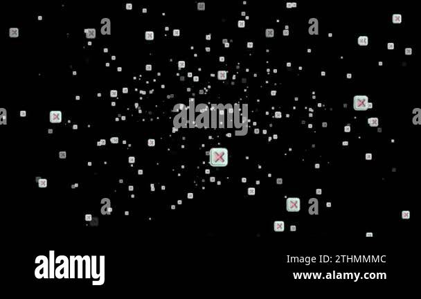 animated particle of cross check mark icon button and no or wrong ...