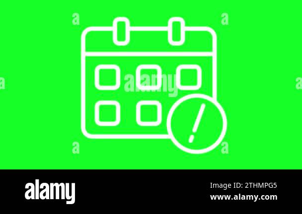 Animated attention white line icon. Important date in calendar. Loop HD ...