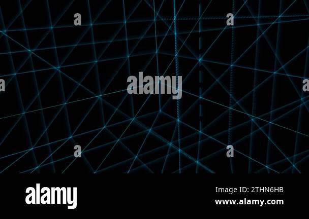 Geometric square grid 3d structure floating in space animation abstract ...