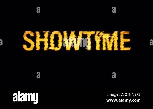 Show Time glitch text effect cimematic title yellow light animation ...