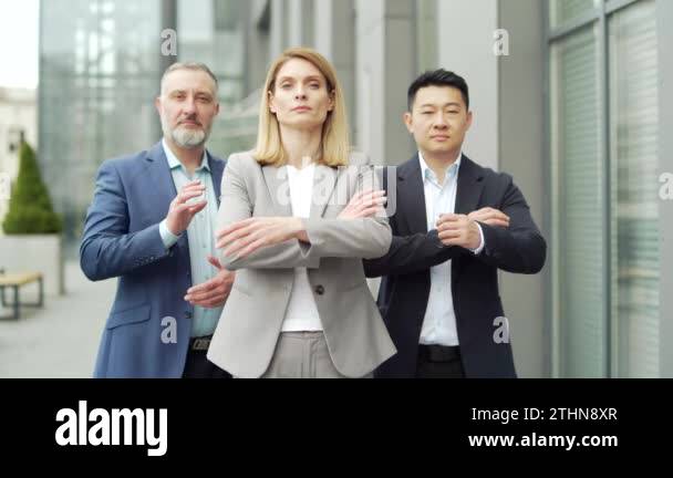 portrait of multiracial confident professional team of business people ...