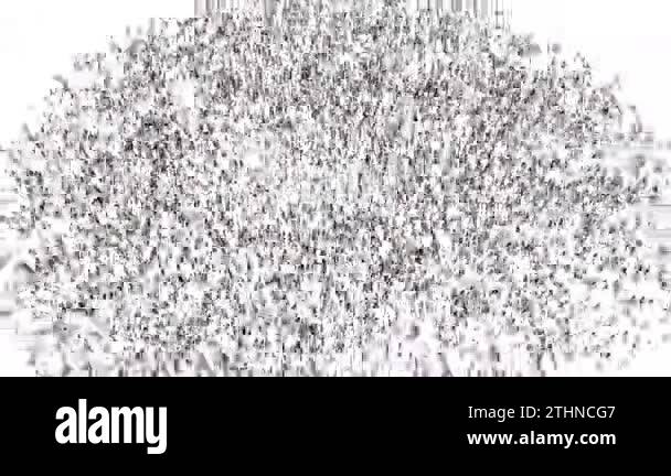 Crowd of people gather to form the county of North Macedonia Loop from ...