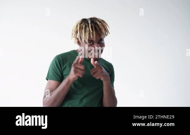 Flirting gesture. Macho man. Meme expression. Smiling playful black guy ...