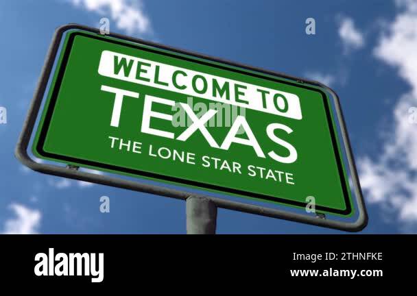 Welcome to Texas, The Lone Star State. US Road Sign Close Up, Realistic ...