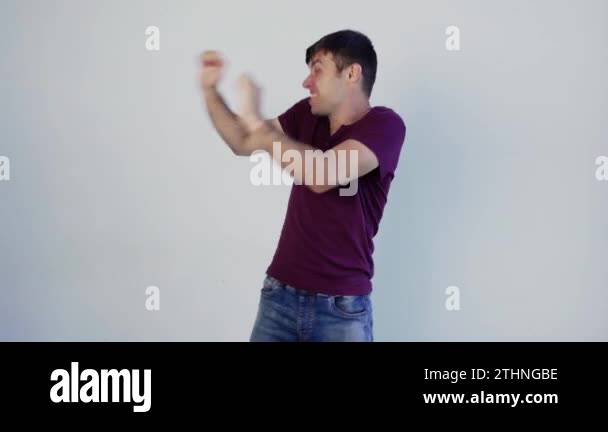 Super excited guy student, caucasian, european man celebrating winning ...