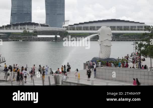August 21,2022.Singapore. view of Marina Bay area in Singapore, with ...