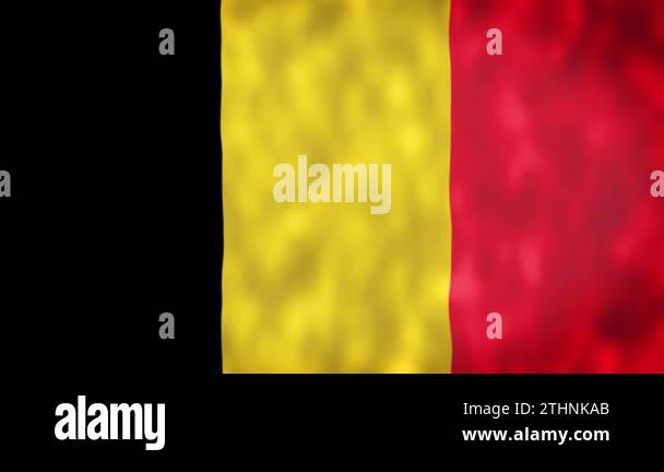 Belgian flag waving in wind video footage Full HD. Realistic Belgian ...
