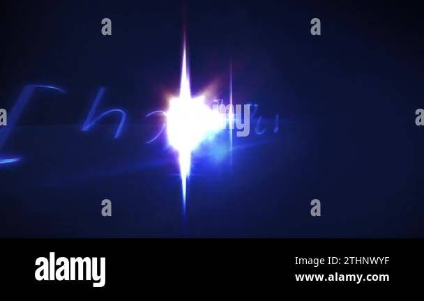 Animation text of Thank You glitch blue neon text effect with flash ...