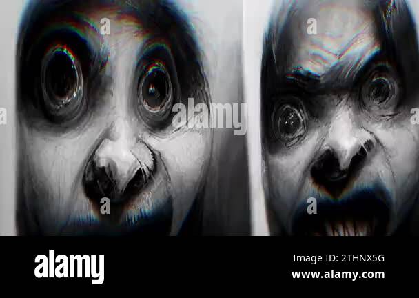 Scary monsters with evil faces for Halloween, computer ai generated ...