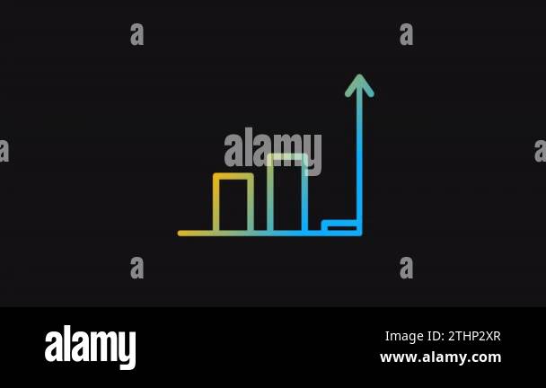 Animated achieve dark gradient icon. Increase sales. Corporate goals ...