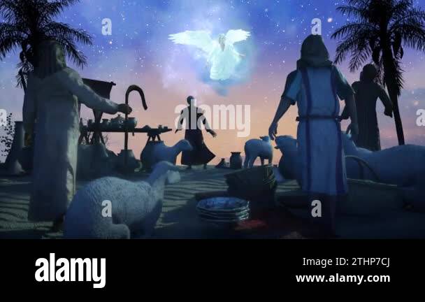 Christmas Angel announced to the shepherds the birth of Jesus birth in ...