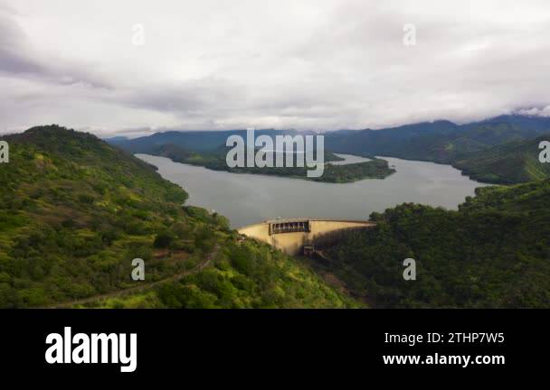 Aerial drone of Victoria Dam main purposes are irrigation and ...
