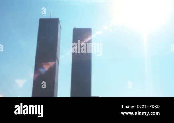 Top of Twin Towers of World Trade Center in New York in Backlight ...