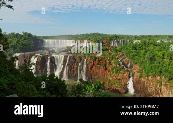Iguazu Falls, the largest series of waterfalls of the world, located at ...