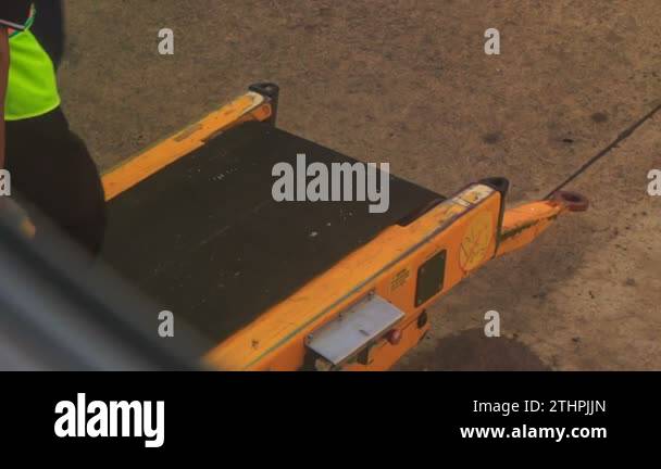 Cargo conveyor of bulk cargo loader Stock Video Footage - Alamy