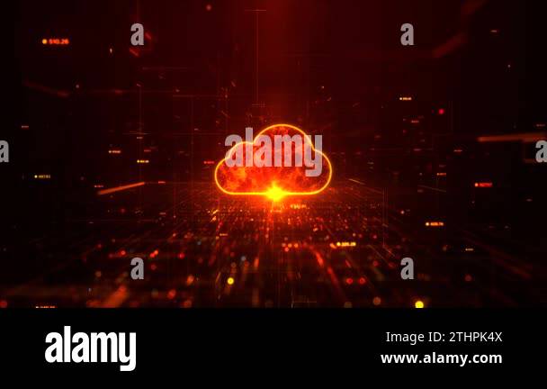 Abstract Futuristic 4K Orange Floating Digits Digital Technology ...