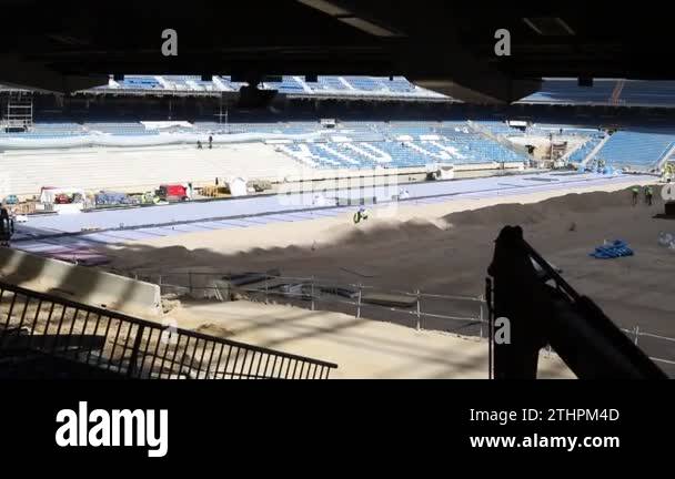 Santiago Bernabeu. Interior of the Santiago Bernabu stadium in full ...