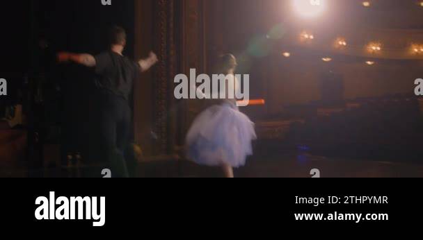 Ballet dancers practice ballet movements and rehearse choreography on ...