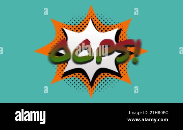 Animation of comic 5 options text over multiple comic speech bubbles ...