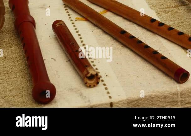 medieval reenactment - close-up shot of different types of medieval ...