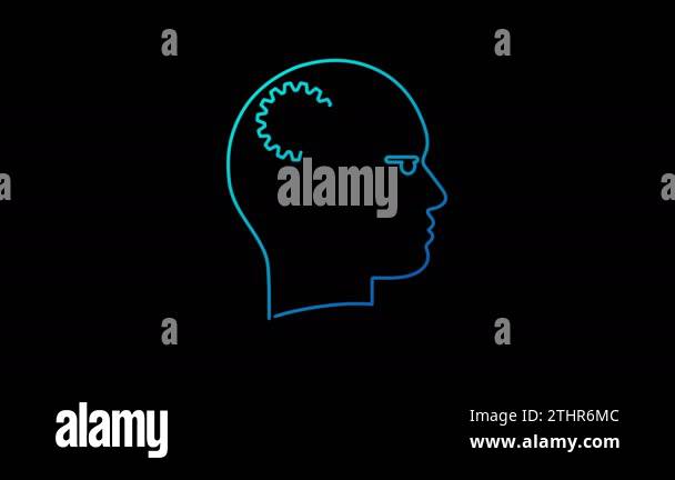 Artificial intelligence technology AI and deep learning line symbol ...