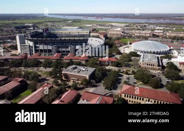 The Pete Maravich Assembly Center and Tiger Stadium on LSU campus in ...