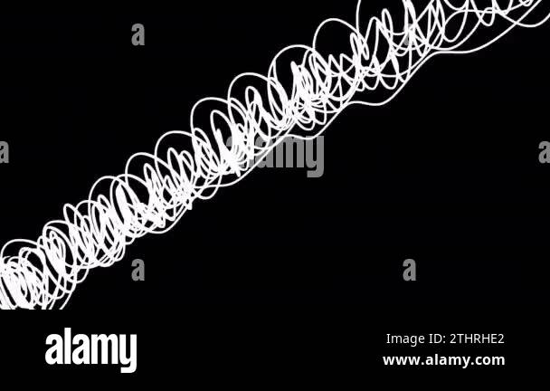 Animation of simple white smoke on a black screen. The doodle is ...