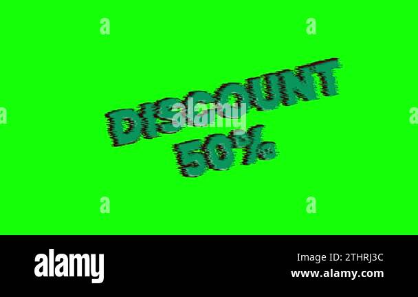 Animation 50% OFF running 3D text cartoon Promotional Animation green ...