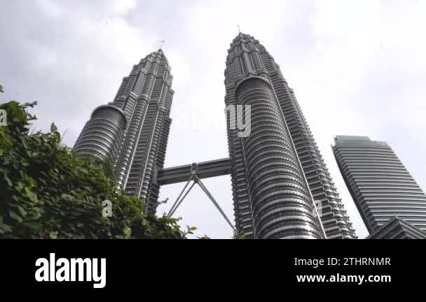 Stunning view of Petronas KLCC towers in Malaysia Stock Video Footage ...