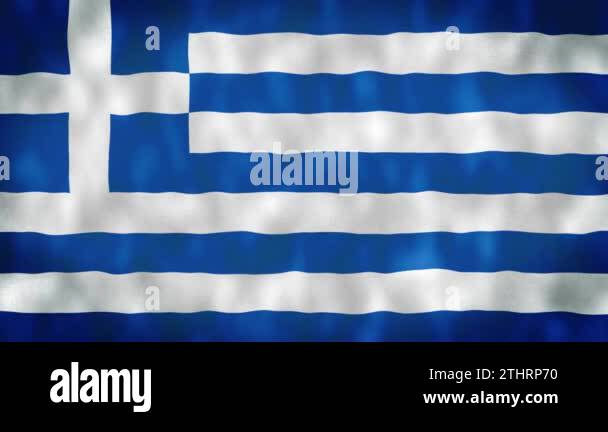 Greek flag waving in wind video footage 4k. Realistic Greek Flag ...