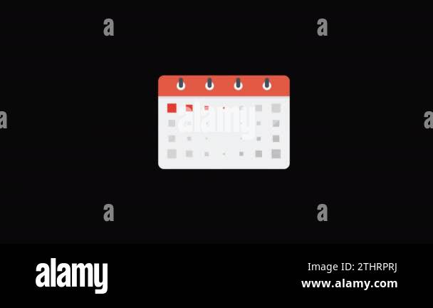 calendar icon motion graphics animation with alpha channel, transparent ...