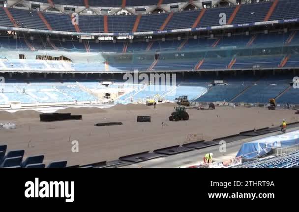 Santiago Bernabeu. Interior of the Santiago Bernabu stadium in full ...